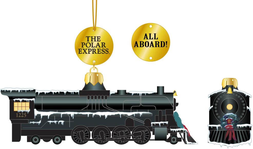 THE POLAR EXPRESS™ Ornament Hand Blown Glass Train & Wreath – Rail Retail