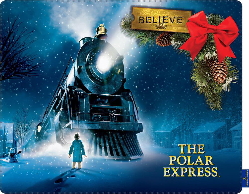 THE POLAR EXPRESS ™ Train and Pine Cone Wreath Throw – Rail Retail