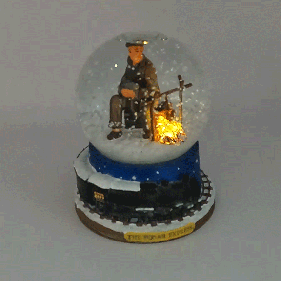 THE POLAR EXPRESS ™ Snow Globe - 65mm Hobo & Campfire – Rail Retail